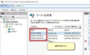 [IIS] サーバー証明書の名前を後から変更する | TKSOFT