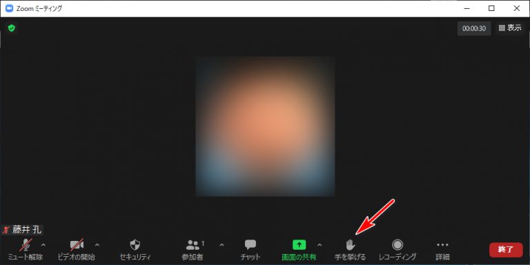 [Zoom]手を挙げる ボタンをダイレクト表示（リアクションボタン経由せずに） | TKSOFT